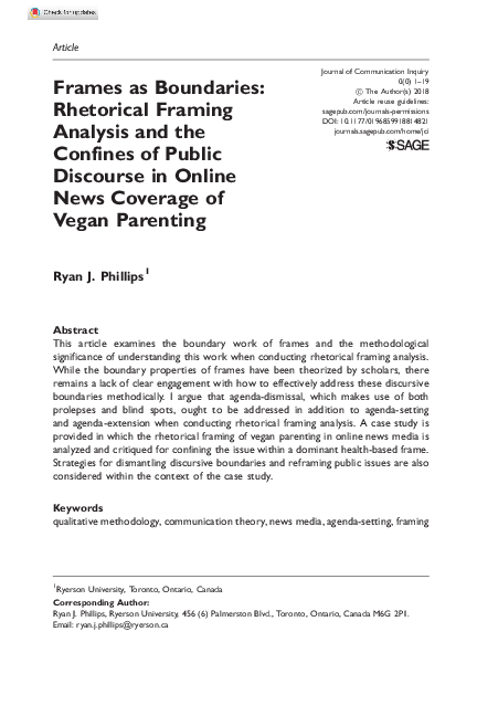 (PDF) Frames as Boundaries: Rhetorical Framing Analysis and the ...