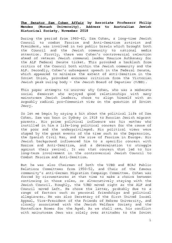 (DOC) Sam Cohen talk AJHS Nov 2018.doc