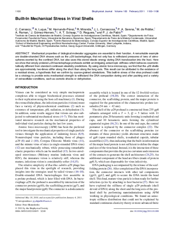 (PDF) Built-In Mechanical Stress in Viral Shells