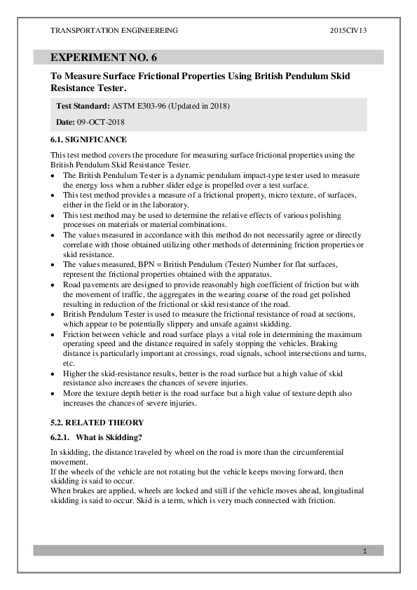(PDF) To Measure Surface Frictional Properties Using British Pendulum ...