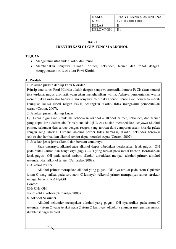 (DOC) BAB I IDENTIFIKASI GUGUS FUNGSI ALKOHOL