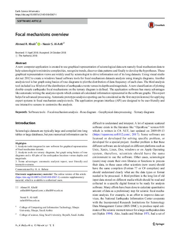 (PDF) Focal mechanisms overview