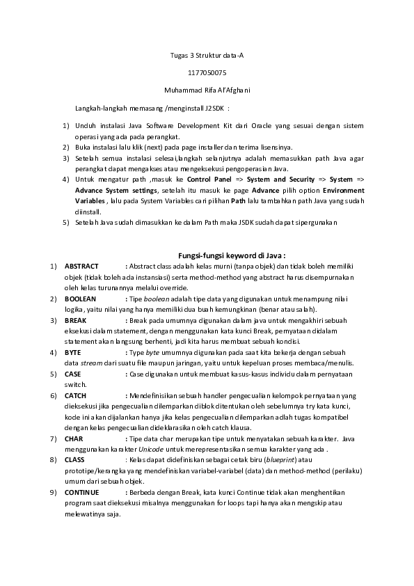 (DOC) Tugas 3 Struktur data