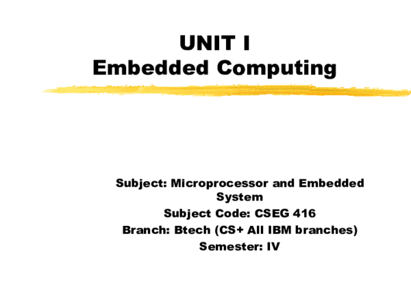 (PPT) UNIT 1 Embedded computing