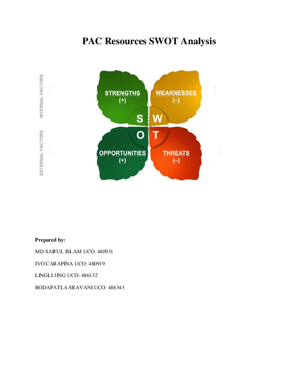 (PDF) PAC Resources SWOT Analysis