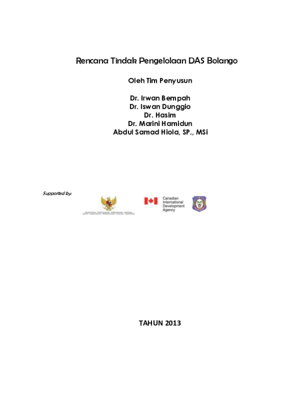 (PDF) Rencana Tindak Pengelolaan DAS Bolango