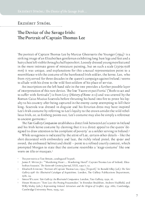 (PDF) The Device of the Savage Irish: The Portrait of Captain Thomas Lee