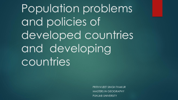(PPT) population problems and policies of developing and developed ...