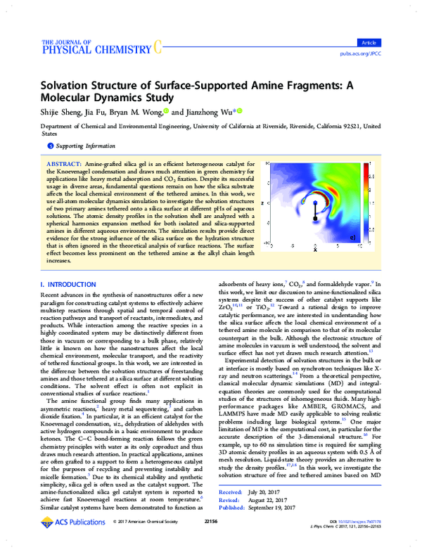 (PDF) Solvation Structure of Surface-Supported Amine Fragments: A ...