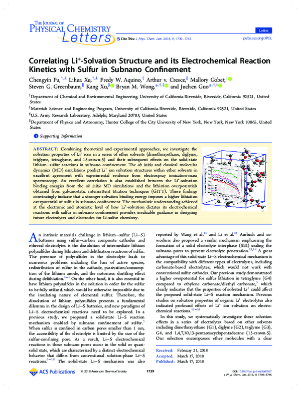 (PDF) Correlating Li+-Solvation Structure and Its Electrochemical ...