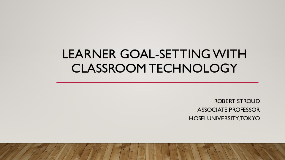 (PPT) Learner goal-setting with classroom technology | Robert Stroud ...