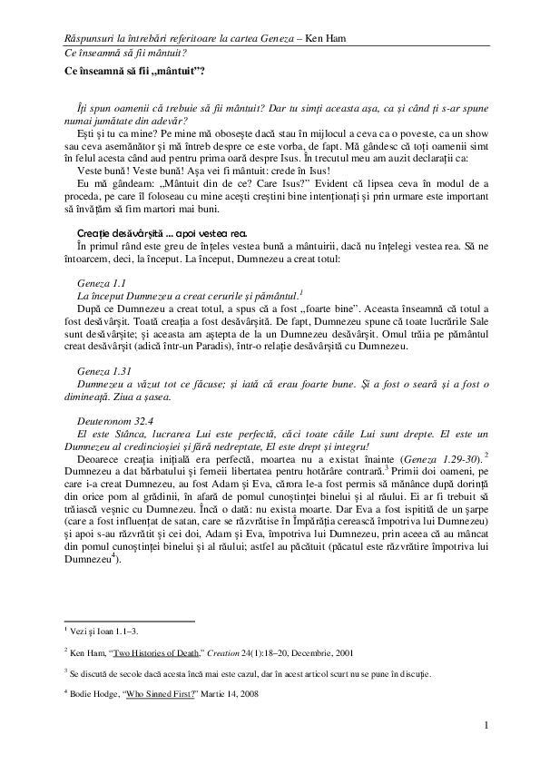 (PDF) Ce inseamna sa fii mantuit