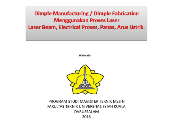 (PPT) Dimple Manufacturing Wahyu