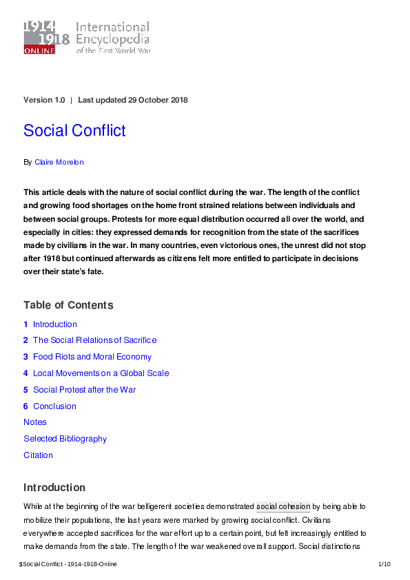 (PDF) Social Conflict
