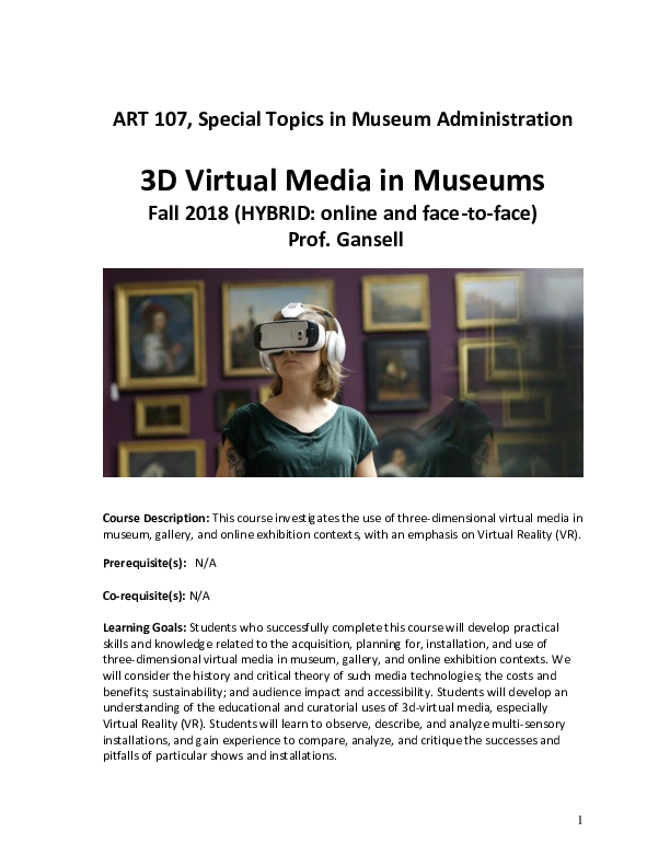 (DOC) 3D Virtual Media in Museums (Special Topics in Museum ...