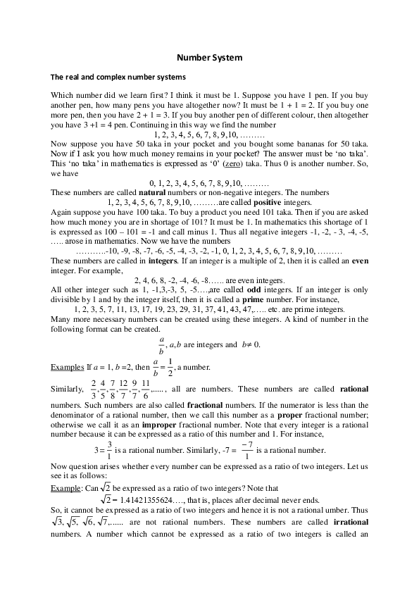 (PDF) Number System