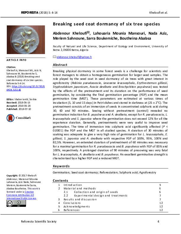 (PDF) Breaking seed coat dormancy of six tree species