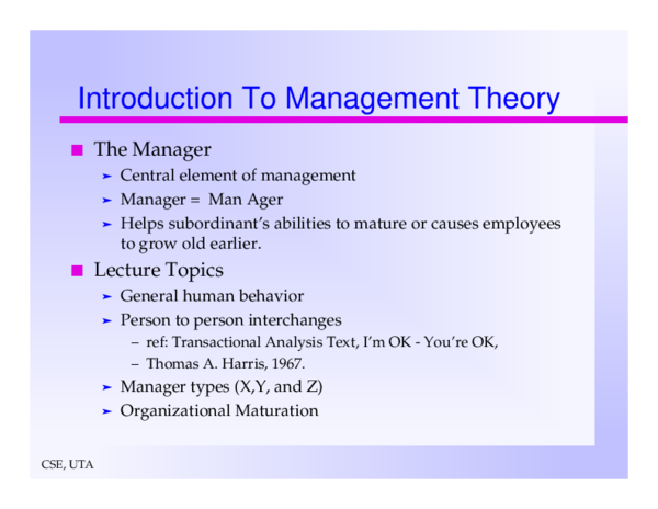 (PDF) Introduction To Management Theory
