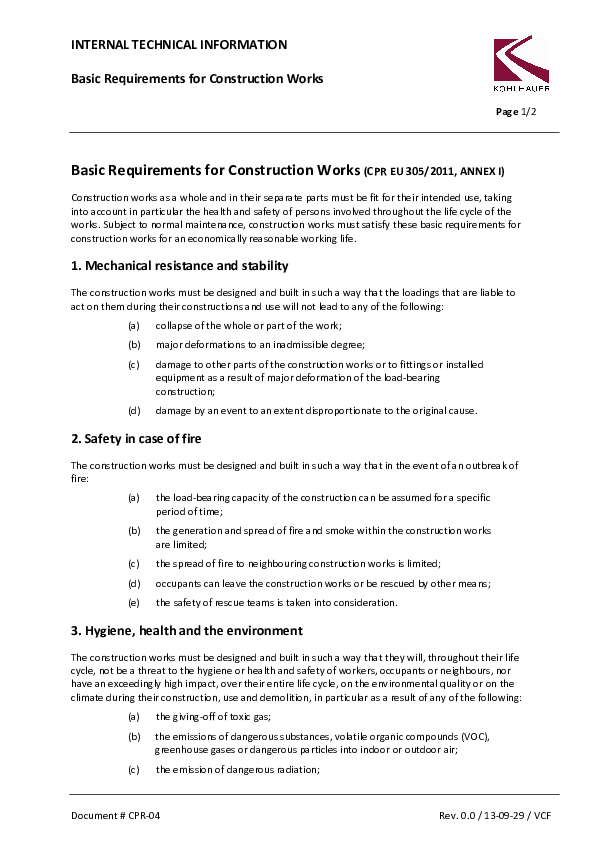 (PDF) Basic Requirements for Construction Works Basic Requirements for ...