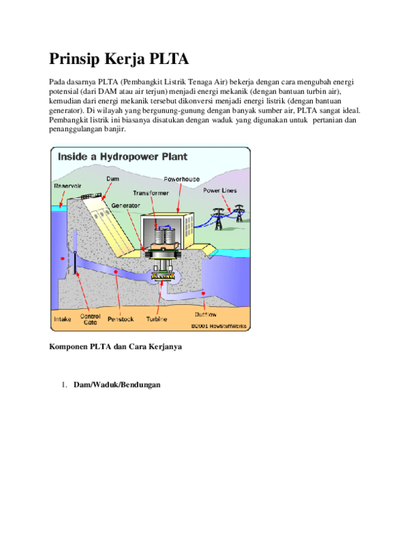 (DOC) Prinsip Kerja PLTA