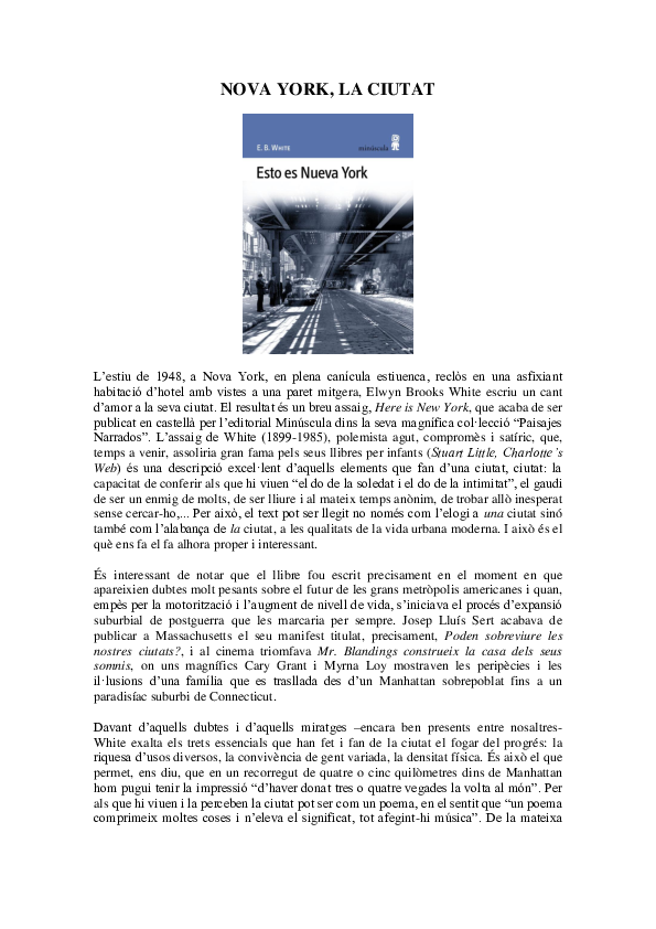(PDF) Elwyn B. White (1949), Here is New York