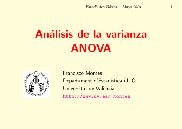 (PDF) Análisis de la varianza ANOVA