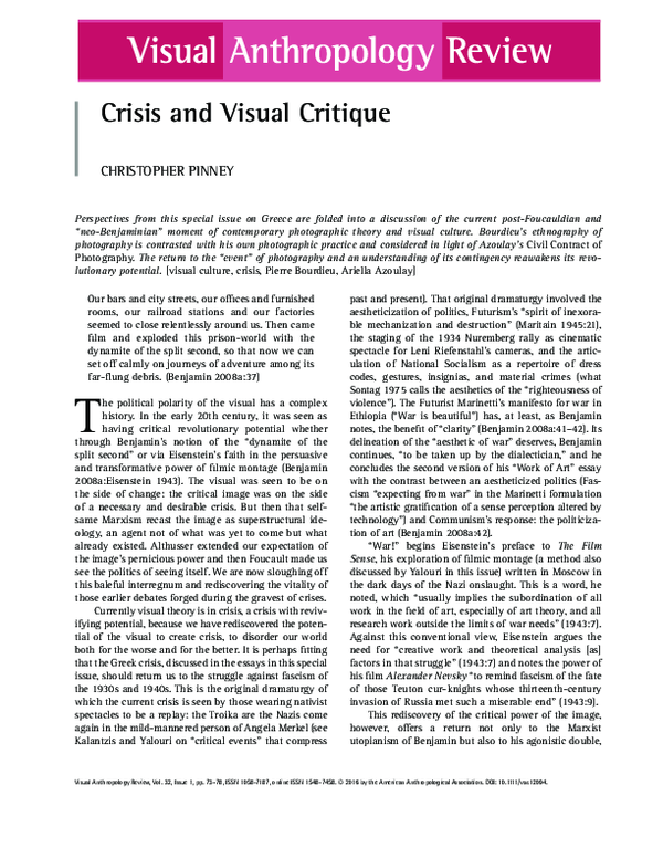 (PDF) Crisis and Visual Critique