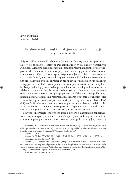 (PDF) Przełom konstantyński i funkcjonowanie administracji rzymskiej w ...