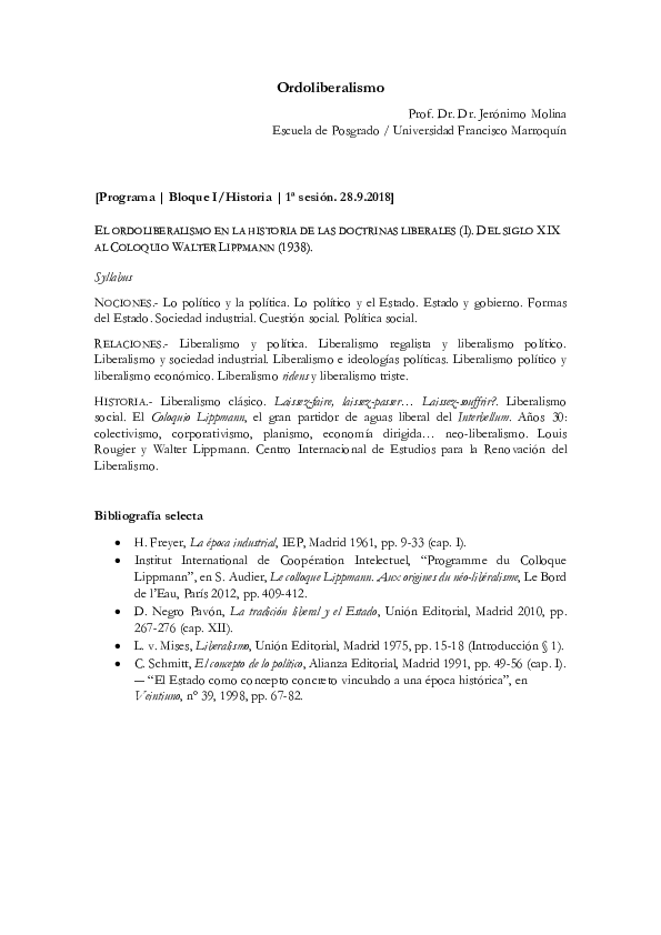 (PDF) Ordoliberalismo sesion 1