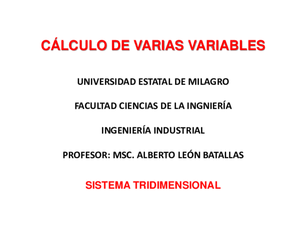(PDF) CÁLCULO DE VARIAS VARIABLES