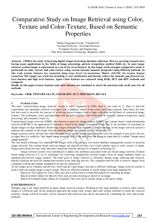 (PDF) Comparative Study on Image Retrieval using Color, Texture and Color-Texture, Based on ...