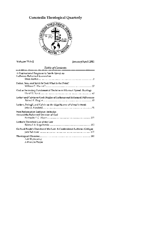 (PDF) Gerhard Forde on the Law: A Confessional Lutheran Evaluation