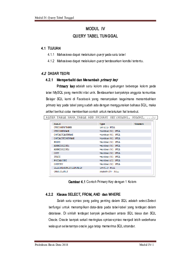 (DOC) Modul 4 Query Tabel Tunggal (Basis Data).docx