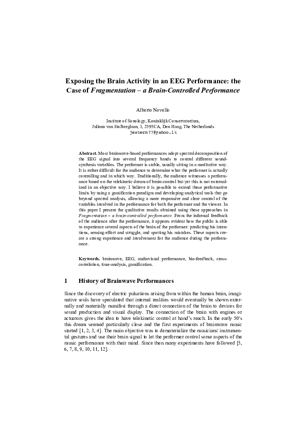 (PDF) Exposing the Brain Activity in an EEG Performance: the Case of Fragmentation – a Brain ...