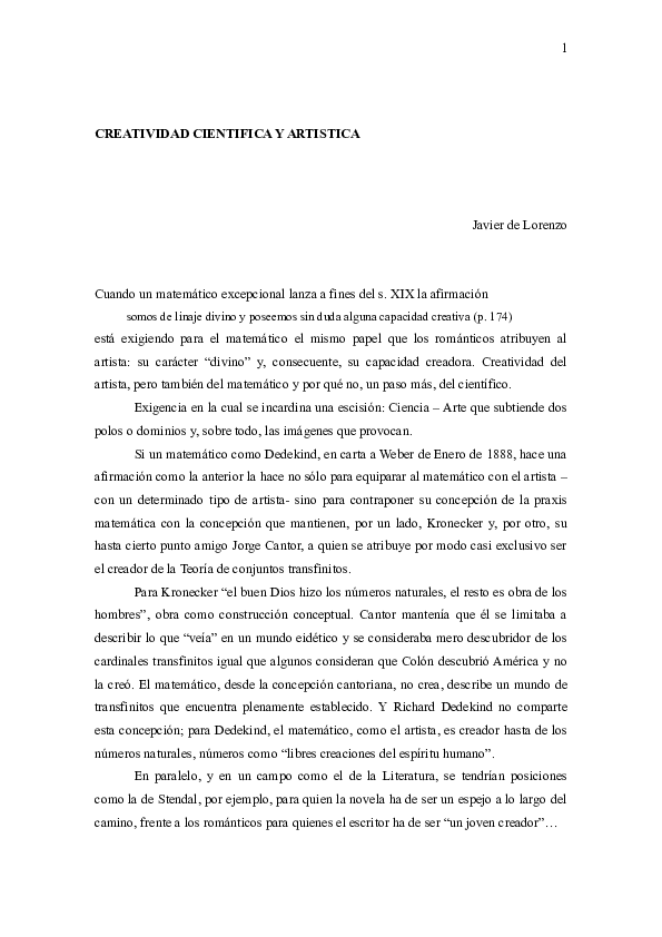 (DOC) CREATIVIDAD CIENTIFICA Y ARTISTICA