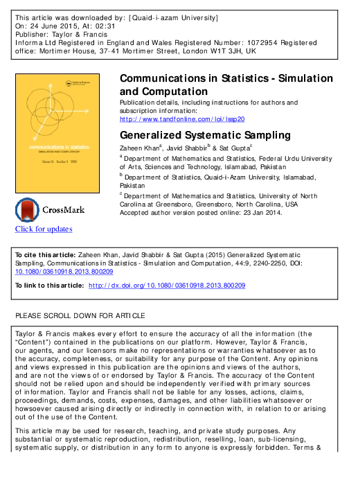 (PDF) Generalized Systematic Sampling