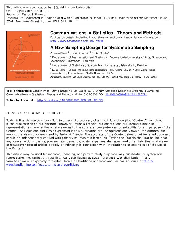 (PDF) A New Sampling Design for Systematic Sampling