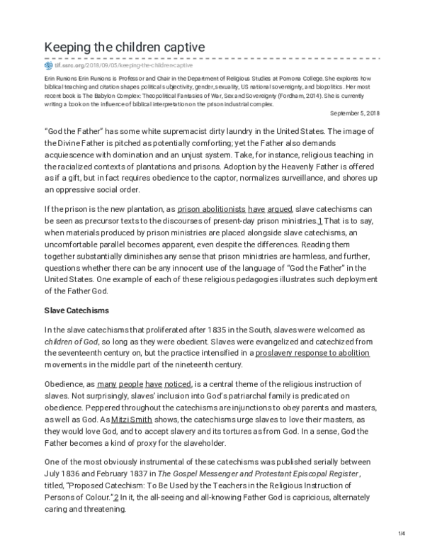 (PDF) "Keeping the Children Captive: The Divine Father and Confinement ...