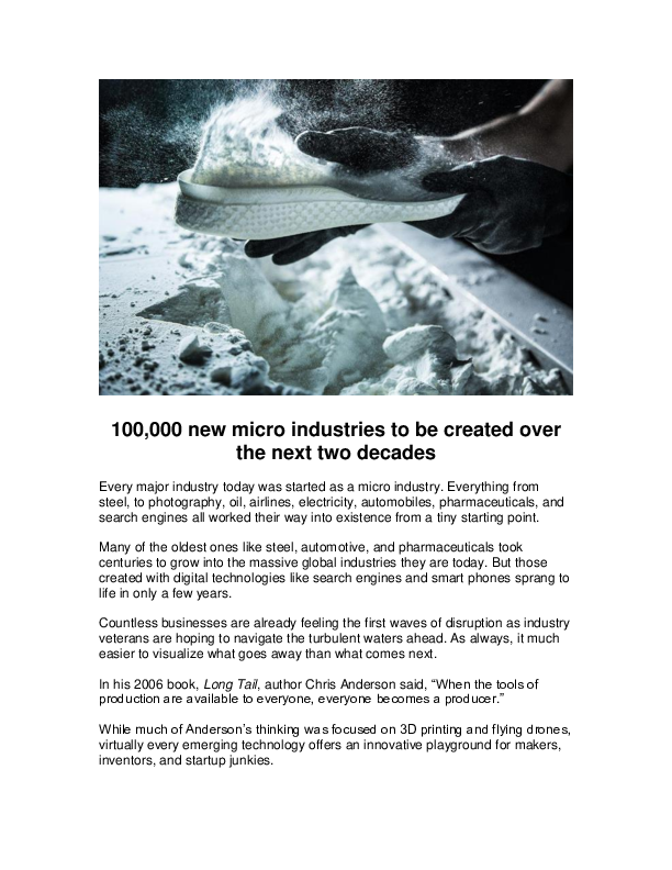 (DOC) 100,000 new micro industries to be created over the next two ...