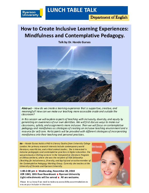 (PDF) How to Create Inclusive Learning Experiences: Mindfulness and ...