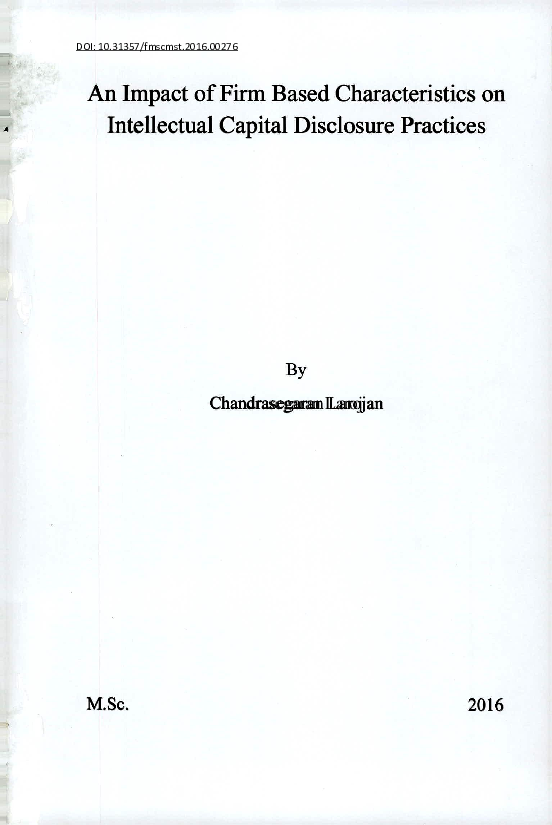 (PDF) An Impact of Firm Based Characteristics on Intellectual Capital Disclosure Practices ...