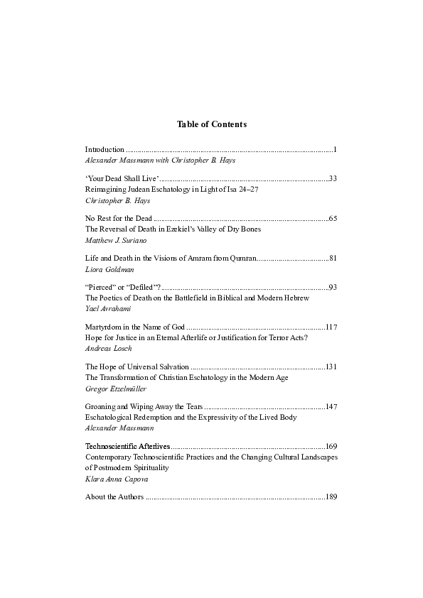 (PDF) Groaning and Wiping Away the Tears: Eschatological Redemption and ...