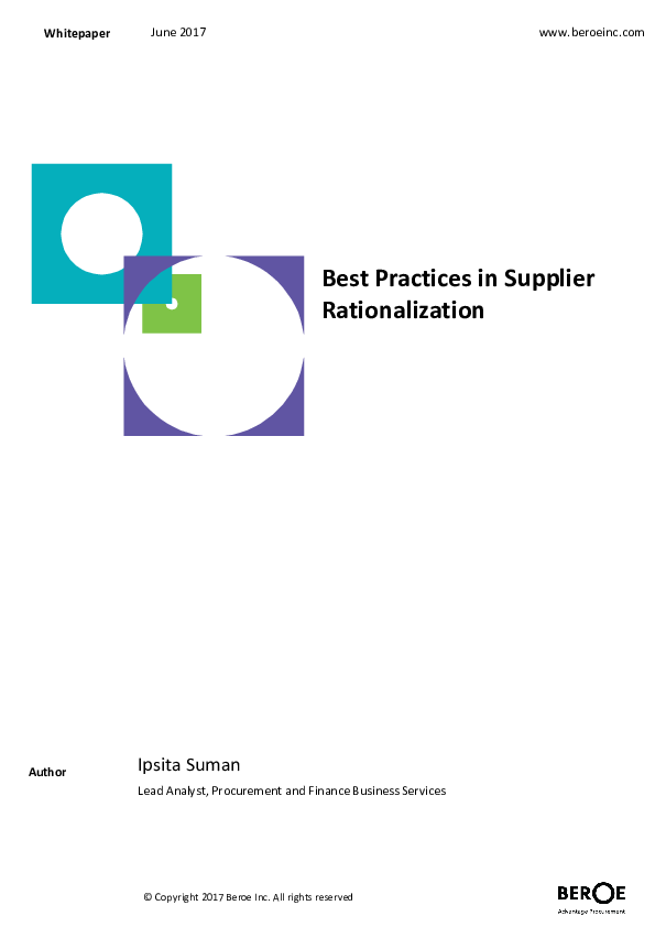(PDF) Best practices in supplier rationalization beroe whitepaper