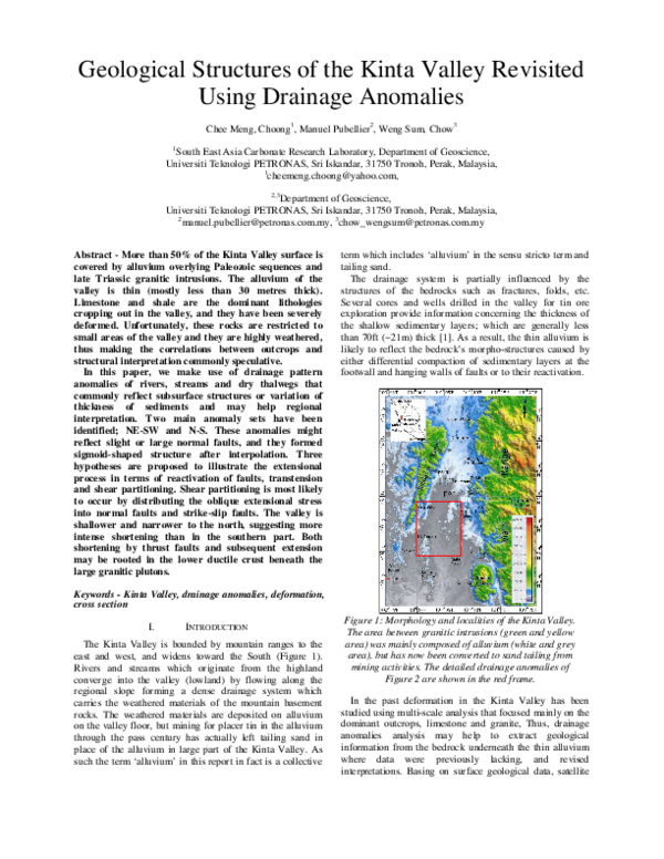 (PDF) Geological Structures of the Kinta Valley Revisited Using ...