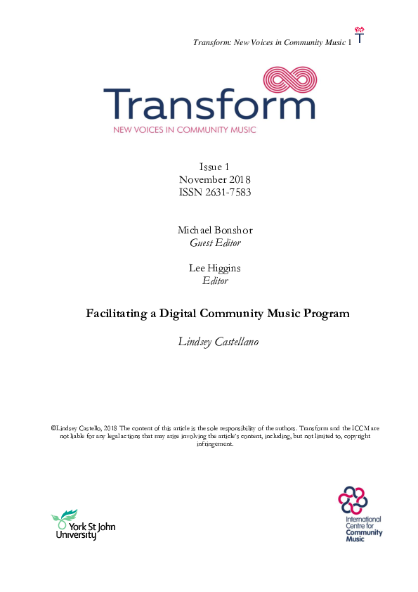 (PDF) Facilitating a Digital Community Music Program