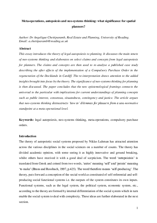 (DOC) Meta-operations, autopoiesis and neo-systems thinking: What ...