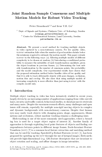 (PDF) Joint Random Sample Consensus and Multiple Motion Models for ...
