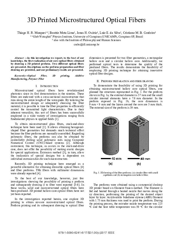 (PDF) 3D Printed Microstructured Optical Fibers