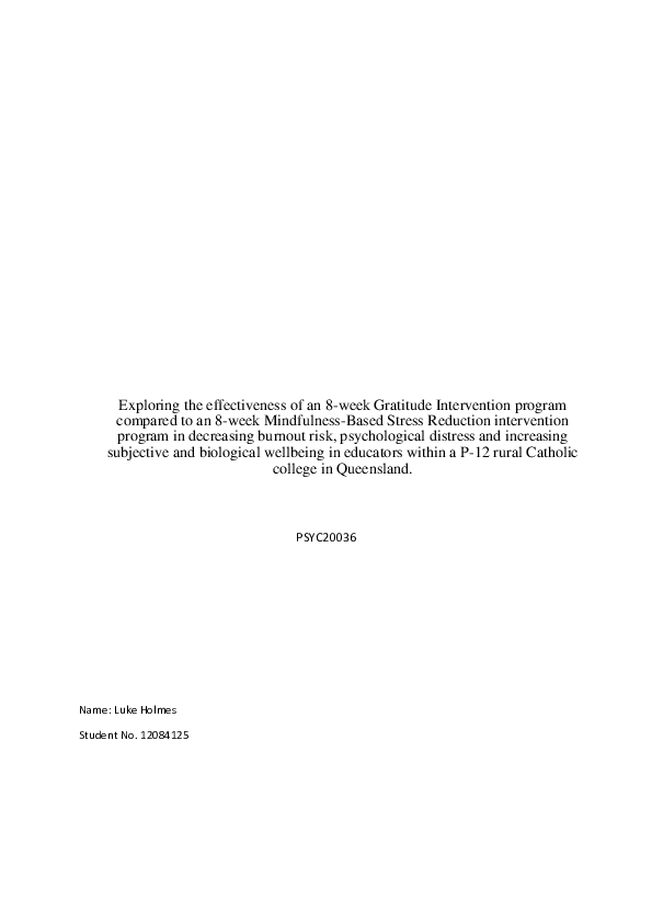 (PDF) Exploring the effectiveness Gratitude Intervention program PILOT ...