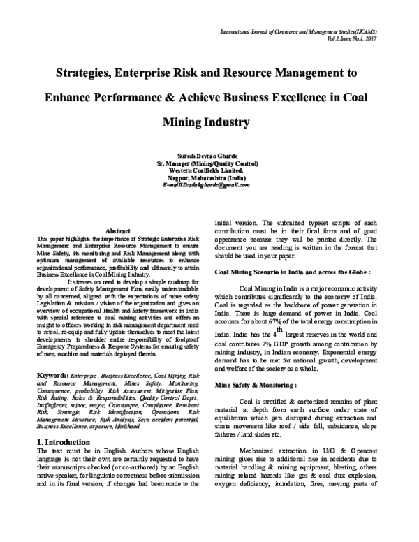 (PDF) Strategies, Enterprise Risk and Resource Management to Enhance ...
